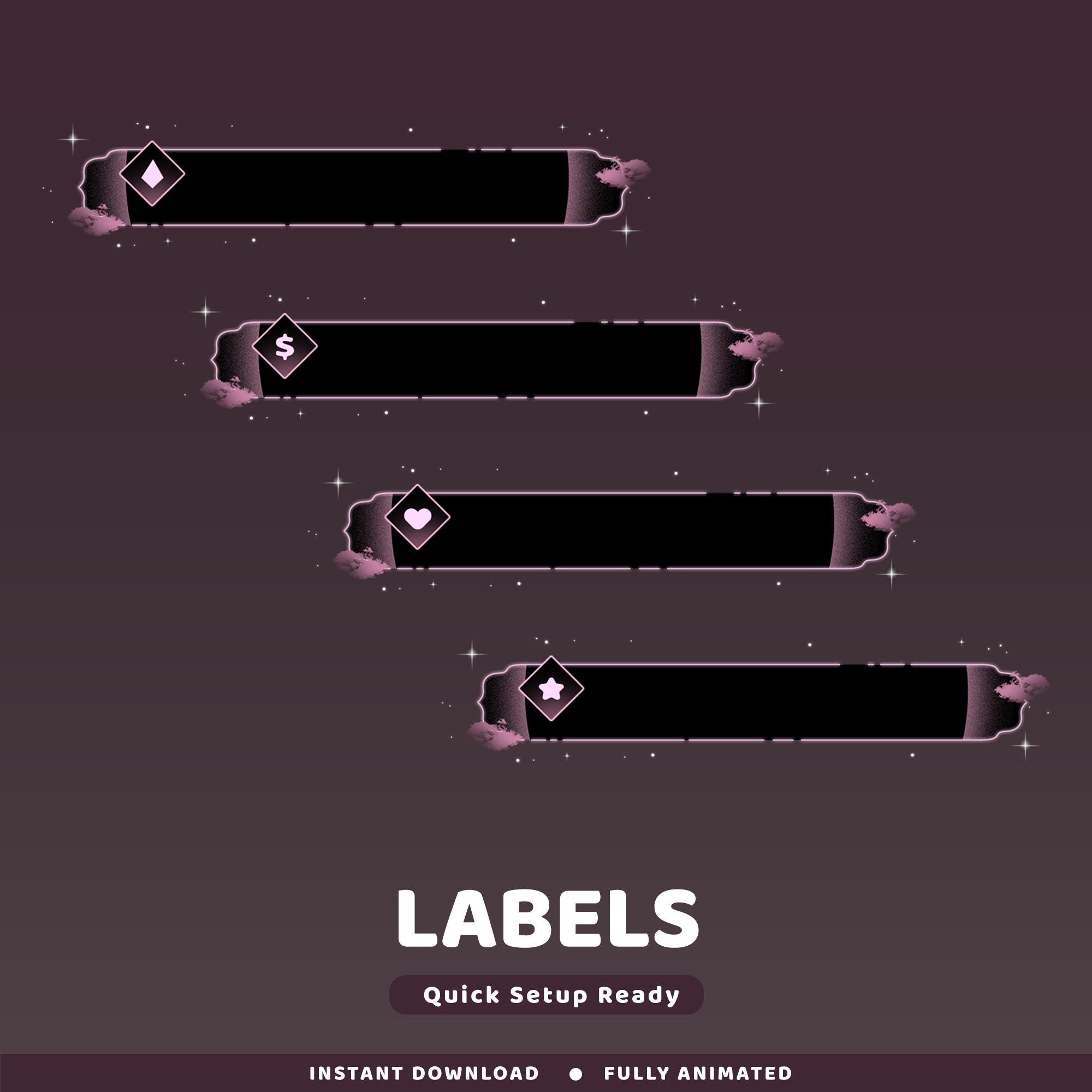 Eclipse of Amethyst Animated Twitch Overlay Package, Dark Aesthetic ...