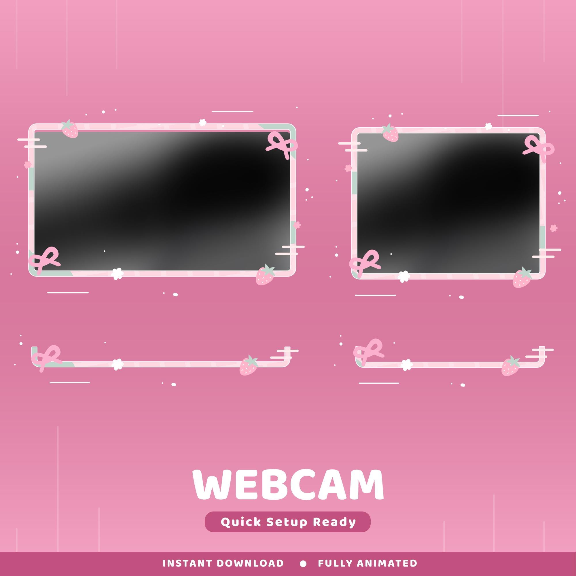 Sweet Lace Animated Twitch Overlay Package, Pink Aesthetic Twitch ...