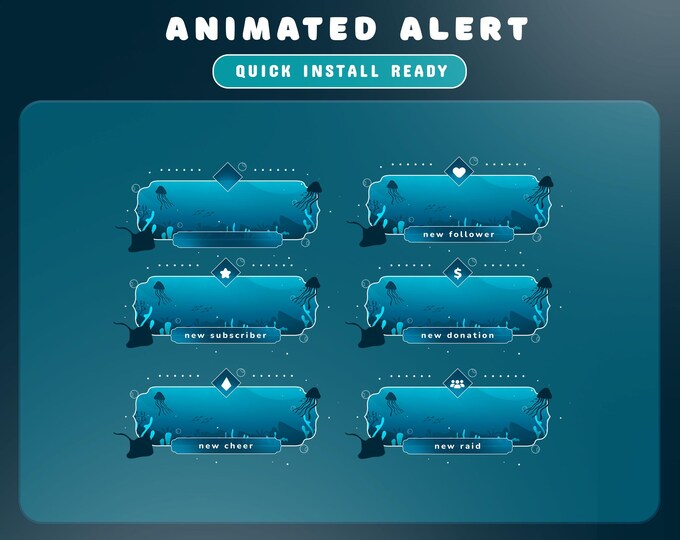 Cute 6x Animated Alerts ~ Animated Twitch Alerts Pack ~ 8bit Pixel Art ...