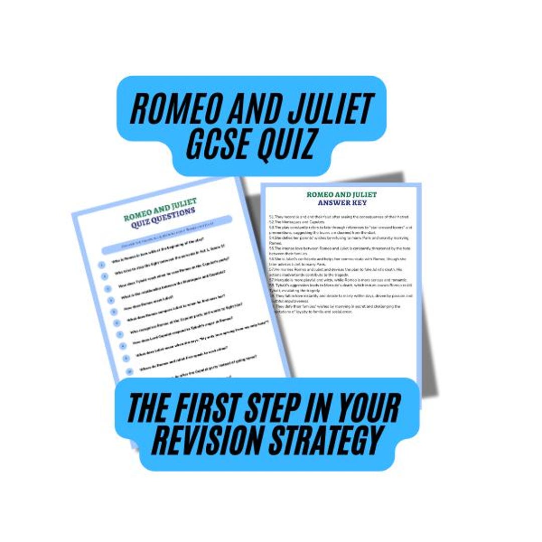 Romeo and Juliet GCSE Quiz - 60-question Revision Foundation for Plot ...