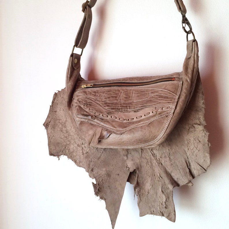 Bubble leather convertible shoulder purse distressed leather | Etsy