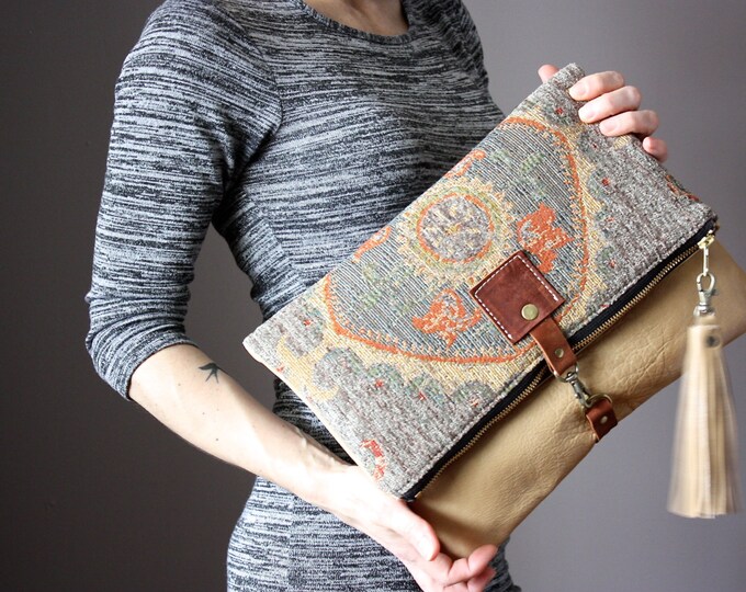 Large Leather Fold Over Clutch Fold Over Bag Fold Over - Etsy