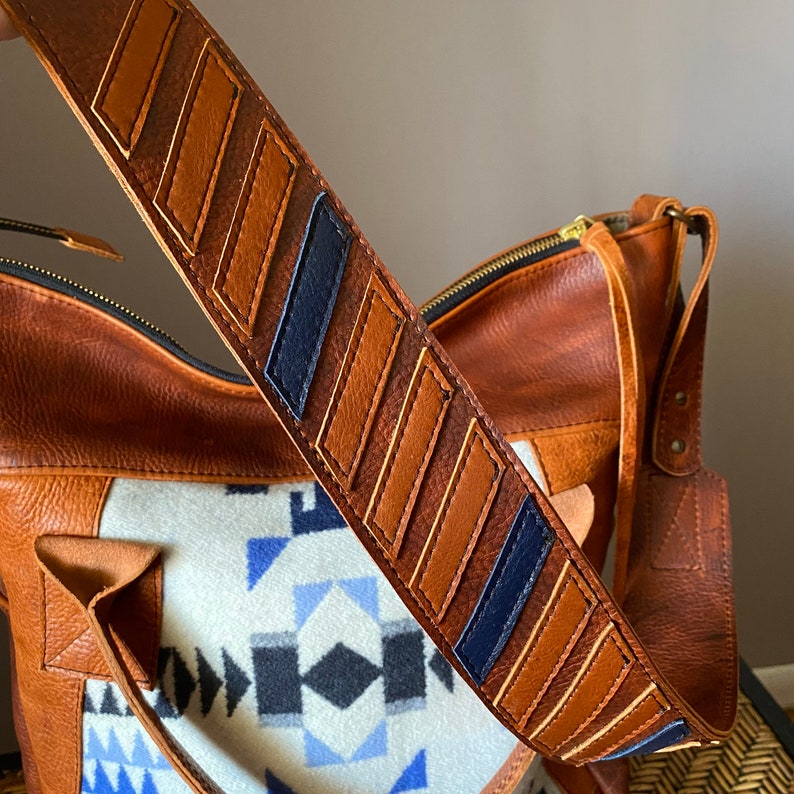 Leather Tote Computer Bag Luxury Wool and Leather Travel - Etsy