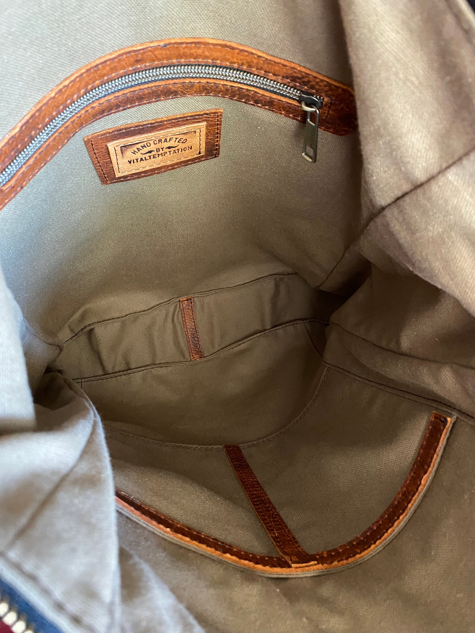 Leather Tote Computer Bag Luxury Wool and Leather Travel - Etsy