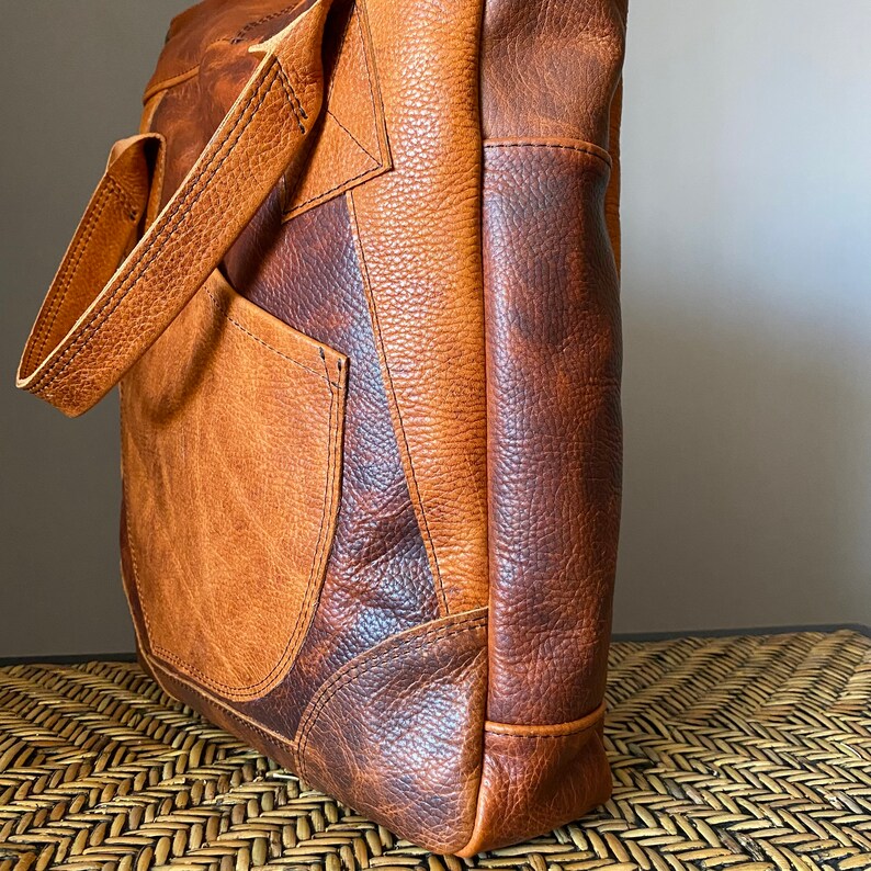 Leather Tote Computer Bag Luxury Wool and Leather Travel - Etsy