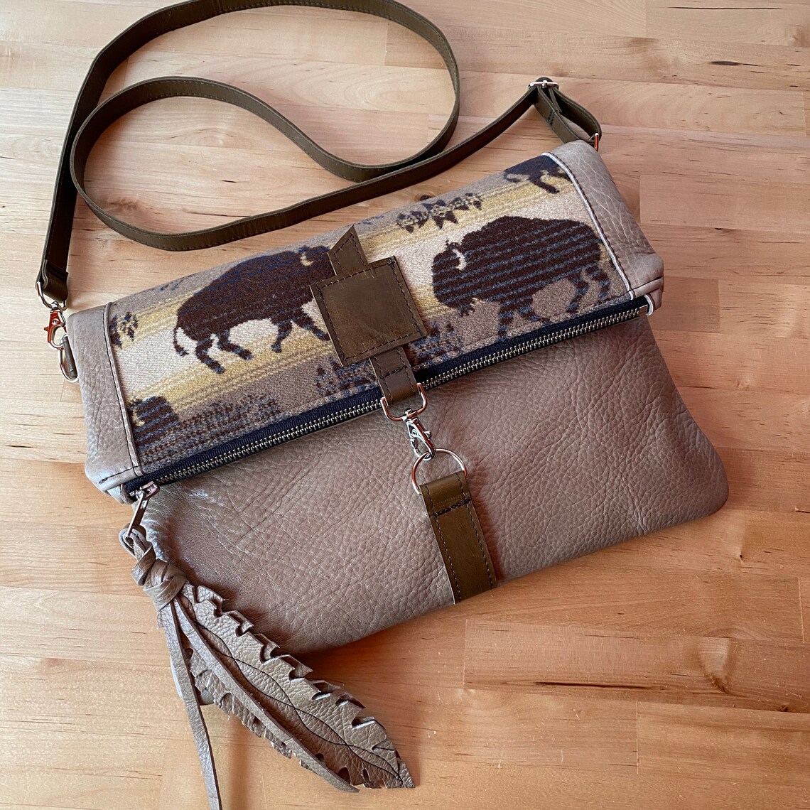 Leather Crossbody Bag Fold Over Bag Fold Over Purse Oregon - Etsy