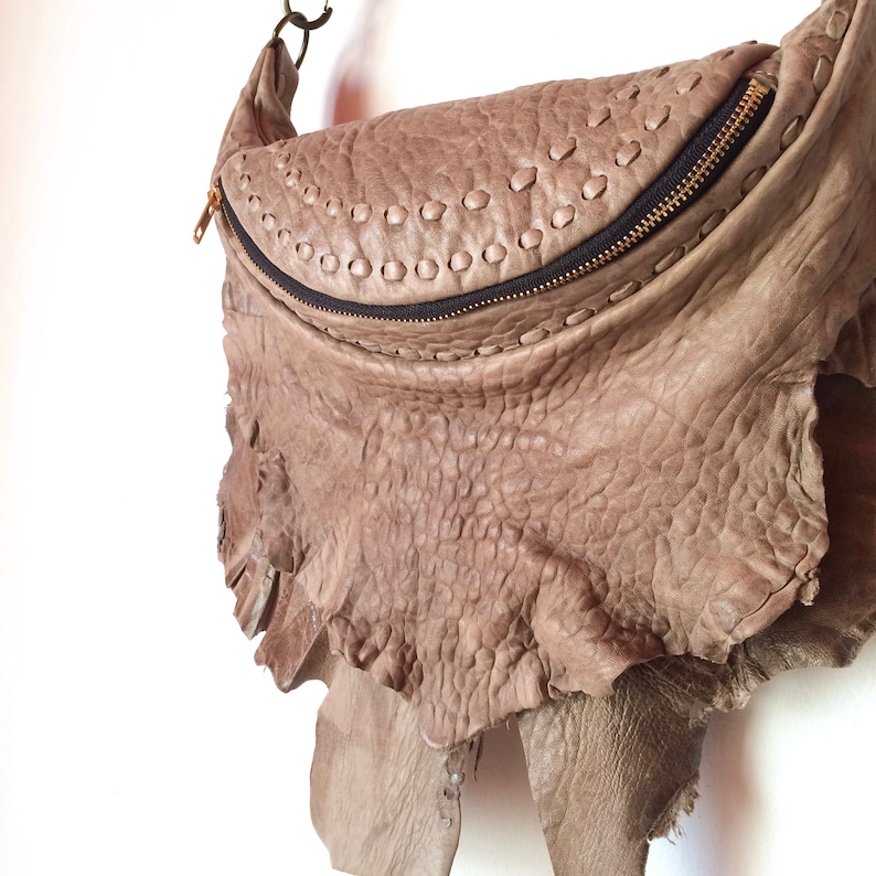 Bubble leather convertible shoulder purse distressed leather | Etsy