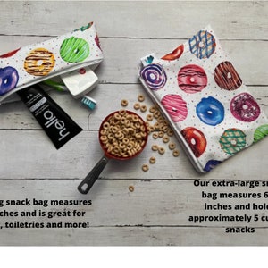 Reusable Zipper Snack Bag, Machine Washable With a Water Repellent ...