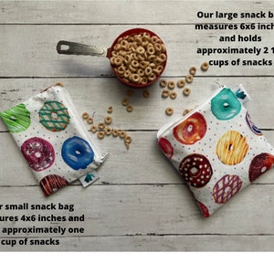 Reusable Zipper Snack Bag, Machine Washable With a Water Repellent ...