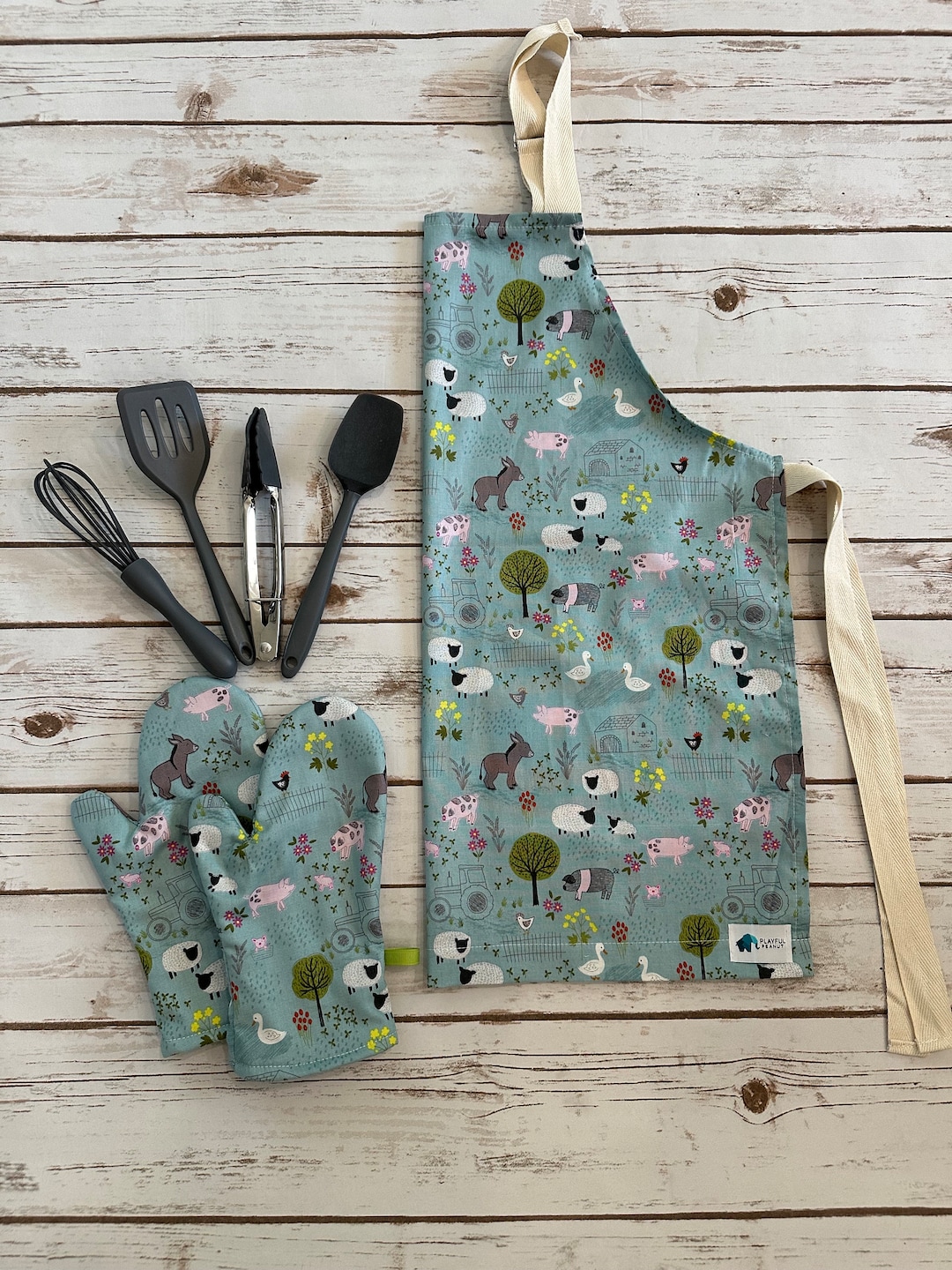 Apron, Farm Animal Apron Available in Sizes for Toddlers, Children and ...