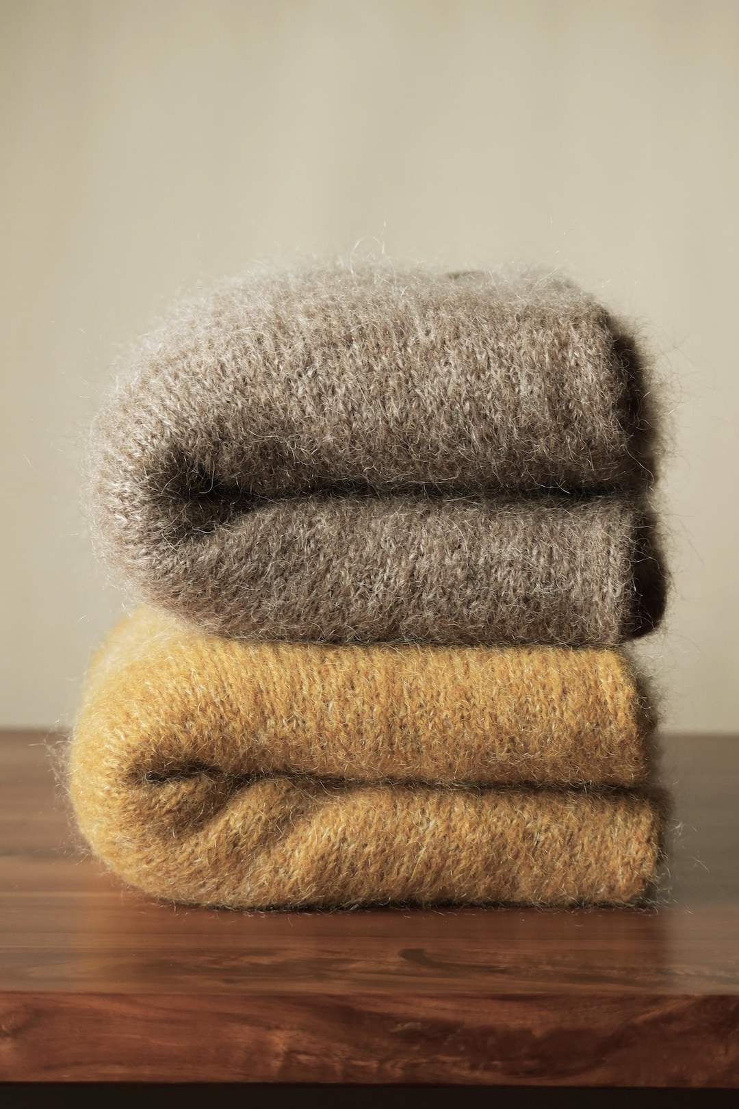 Winterfy _ brushed alpaca and mohair handcrafted scarf - Etsy France