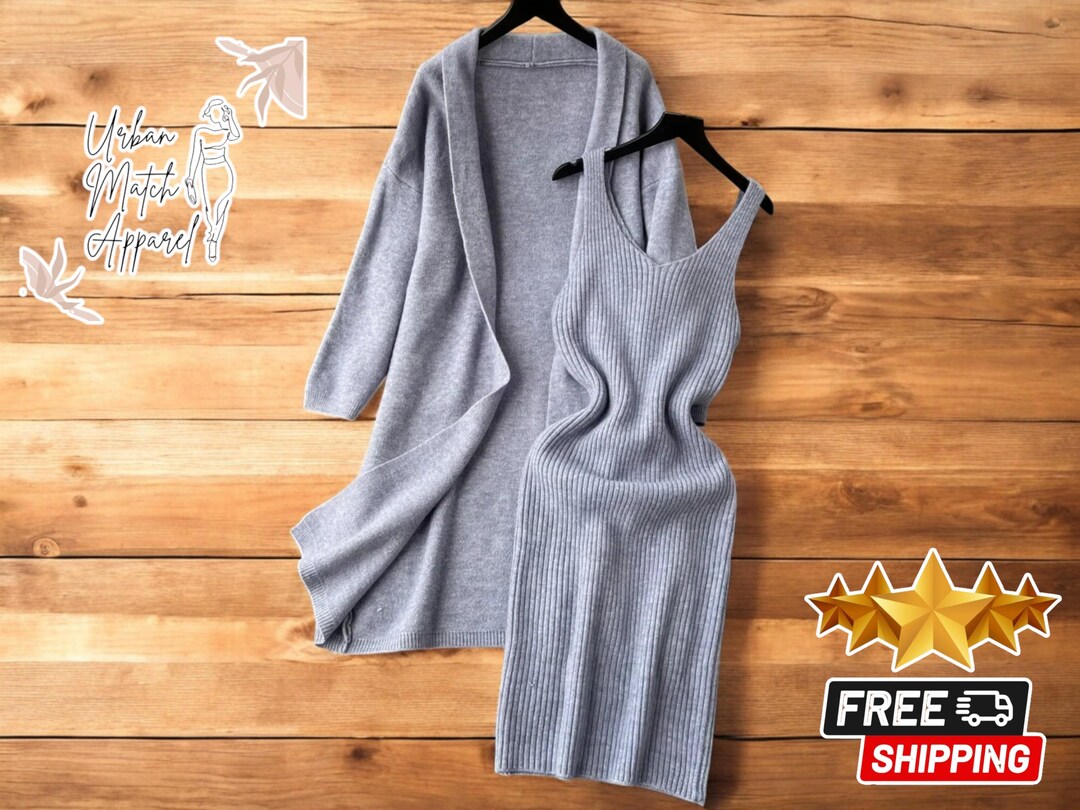 Cozy Two-piece Knit Set for Women | Sweater and Skirt Lounge Outfit ...