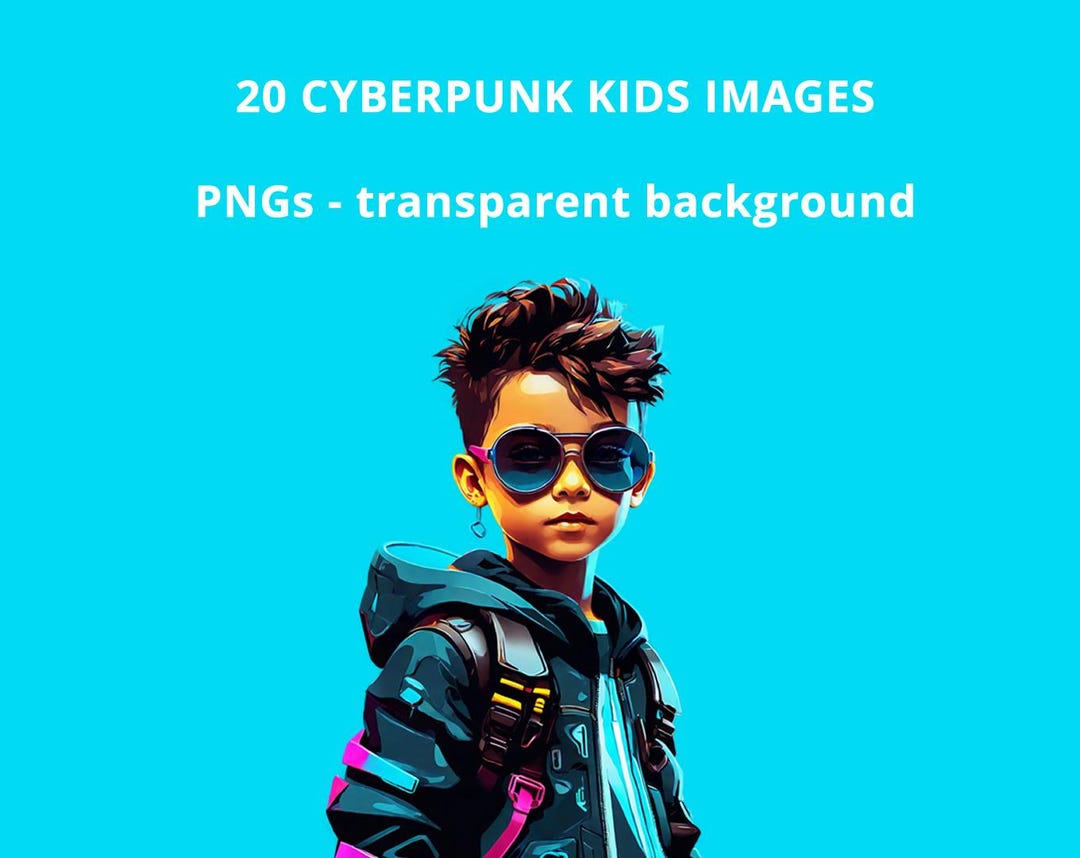 Cyberpunk Kids 20 Character Images PNG Transparent - Etsy