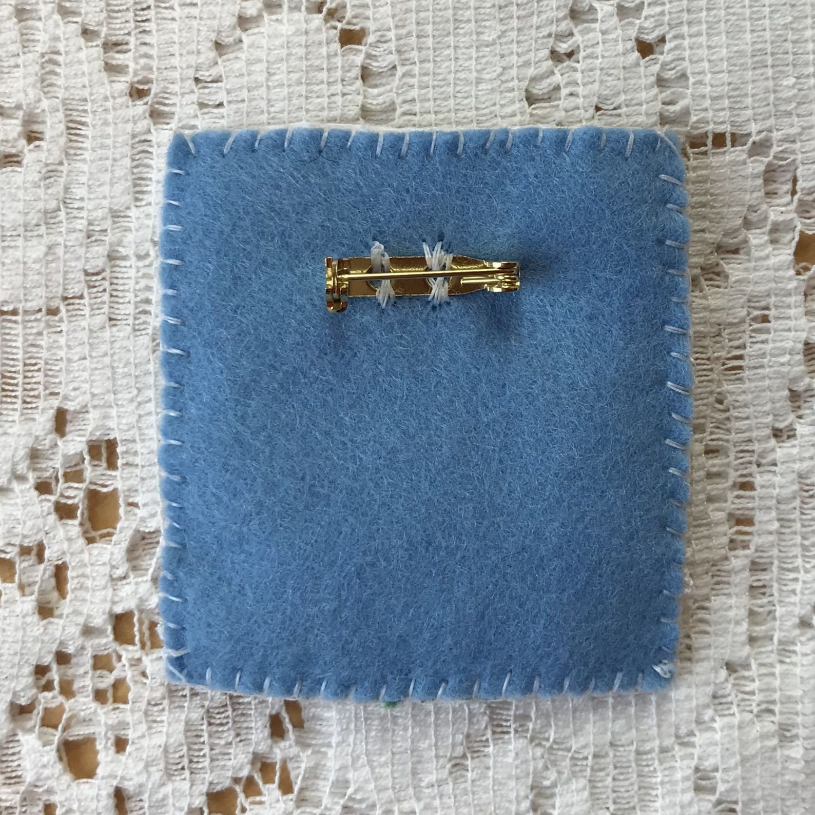 Handmade Vintage Quilt Piece Brooch / Pin With Embroidery - Etsy