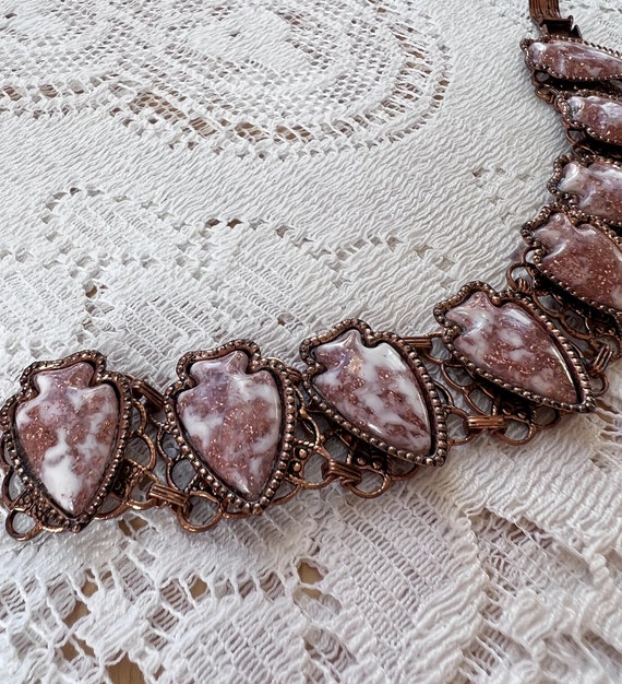 Vintage Arrowhead / Arrow Head Shaped White with Copp… - Gem