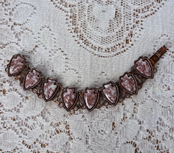 Vintage Arrowhead / Arrow Head Shaped White with Copp… - Gem