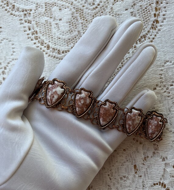 Vintage Arrowhead / Arrow Head Shaped White with Copp… - Gem