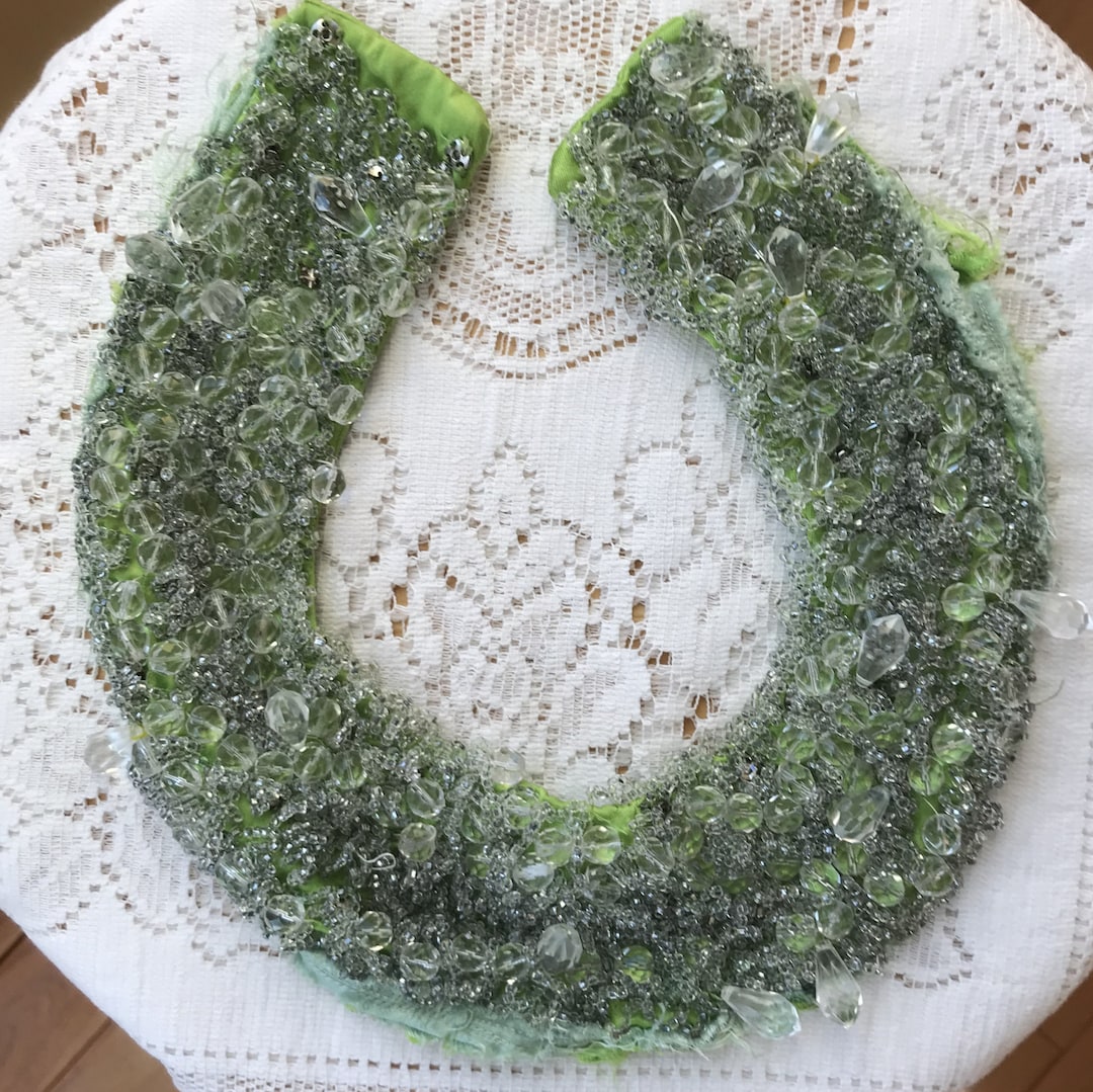 Vintage Heavily Embellished Collar / Trim / Dress Embellishment ...