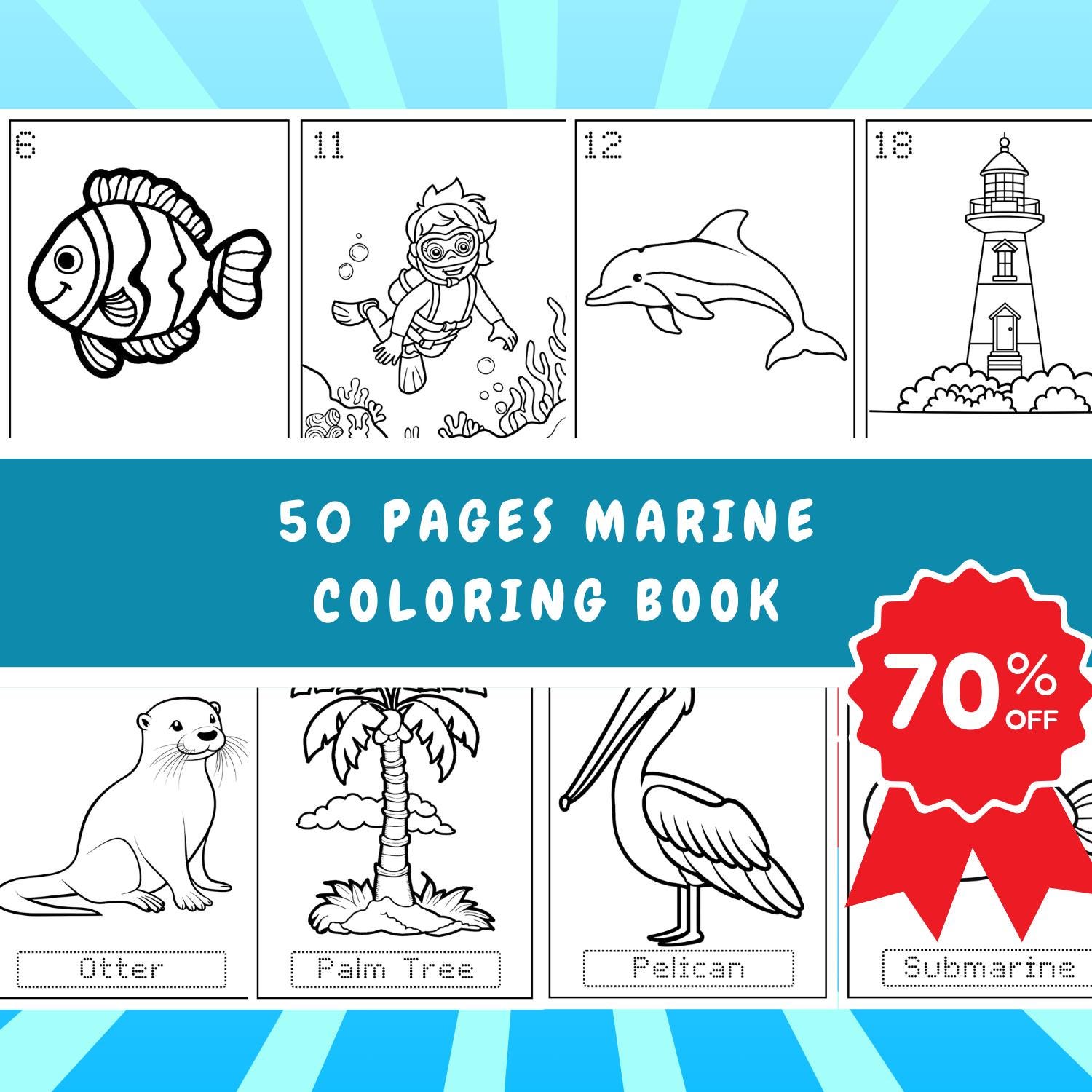 50 Marine Animals Coloring Pages for Kids Marine Coloring Pages Kids ...