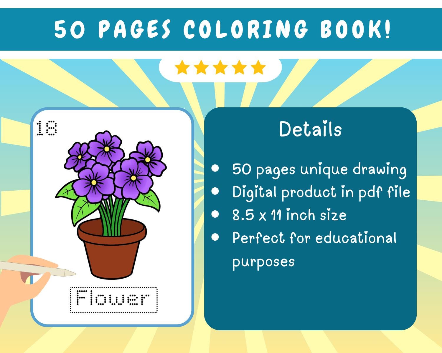 Back to School 50 Coloring Page Set - Instant Download - Fun Class ...