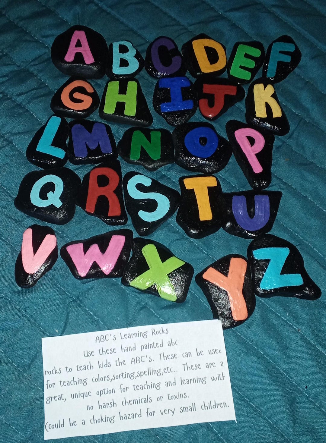 Hand Painted ABC Learning Rocks - Etsy
