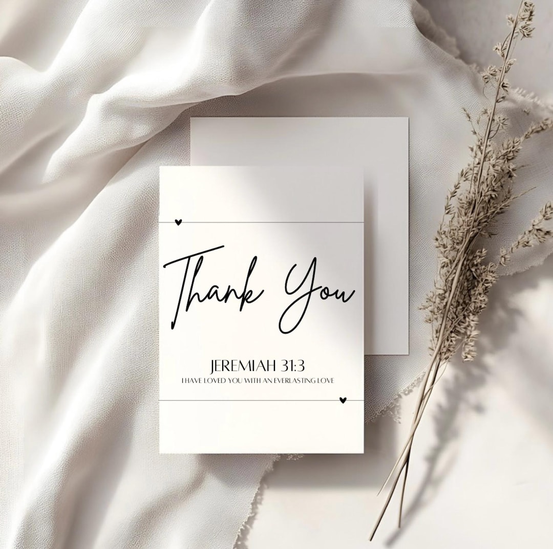 Christian, Thank You Card, Bible Verse, Biblical, Christian Art - Etsy