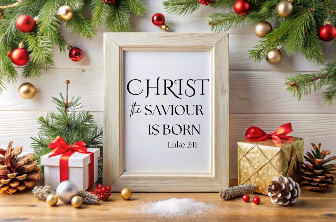 Christmas, Christian Art, Christmas Gift, Wall Art, Bible Verse, Luke 2 ...