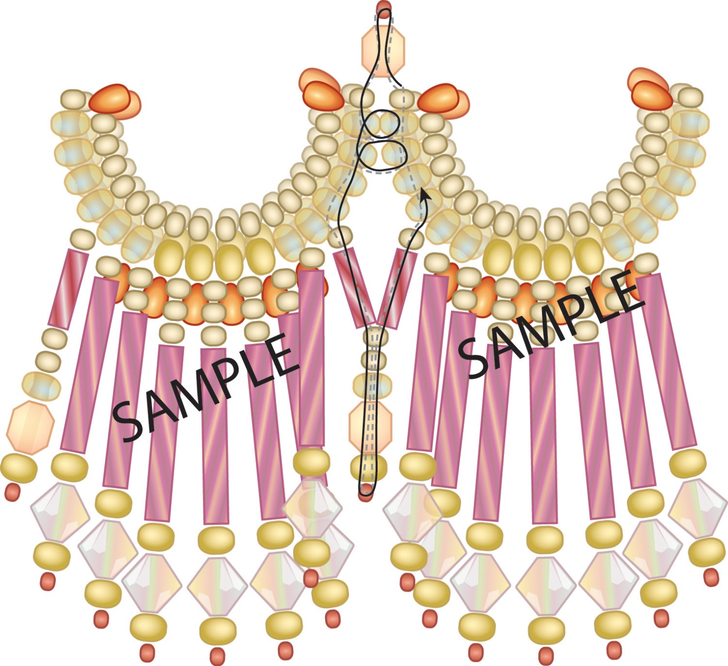 Bicone Beads Vector Graphic - SVG File, AI File, PDF File - Etsy