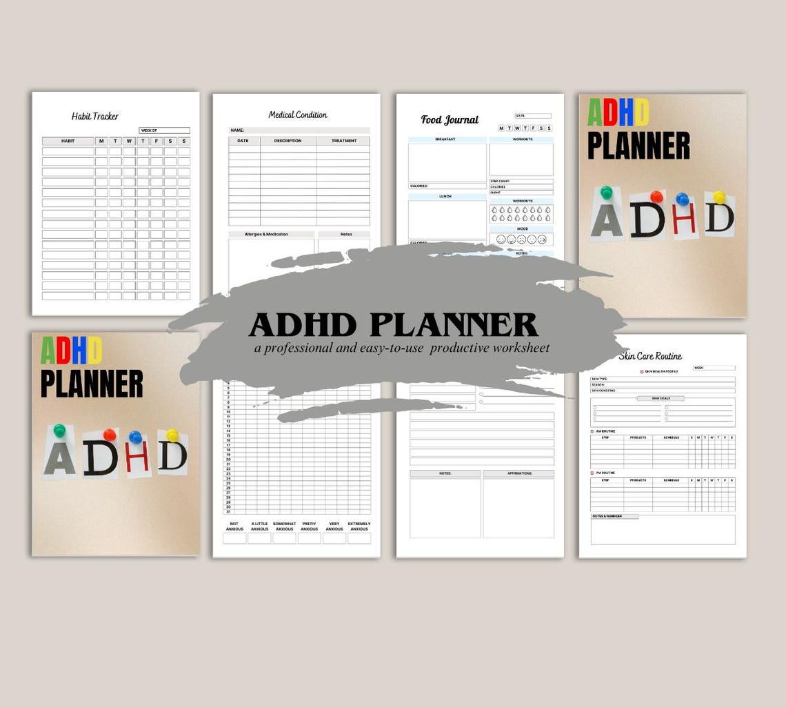 ADHD Planner, Daily Organizer, Time Management Tool, Productivity ...