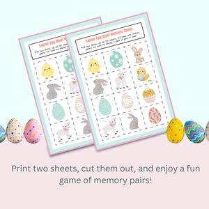 Easter Egg Hunt Printable Pairs Matching Game, Springtime Fun Easter ...