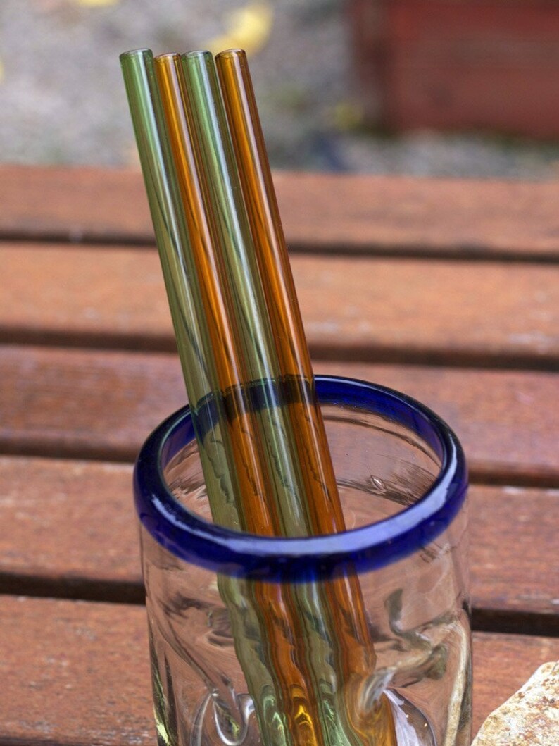 Fall Theme Glass Eco-straw Bundle Decorate Your Fall Table Set of 4 ...