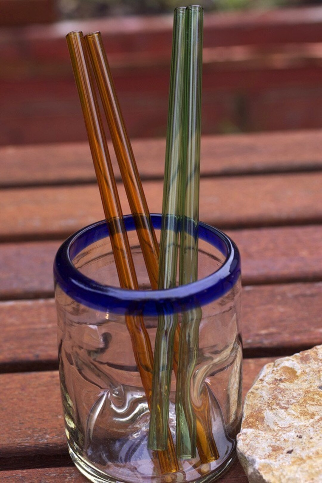 Fall Theme Glass Eco-straw Bundle Decorate Your Fall Table Set of 4 ...