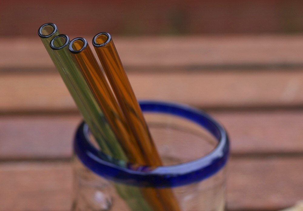 Fall Theme Glass Eco-straw Bundle Decorate Your Fall Table Set of 4 ...