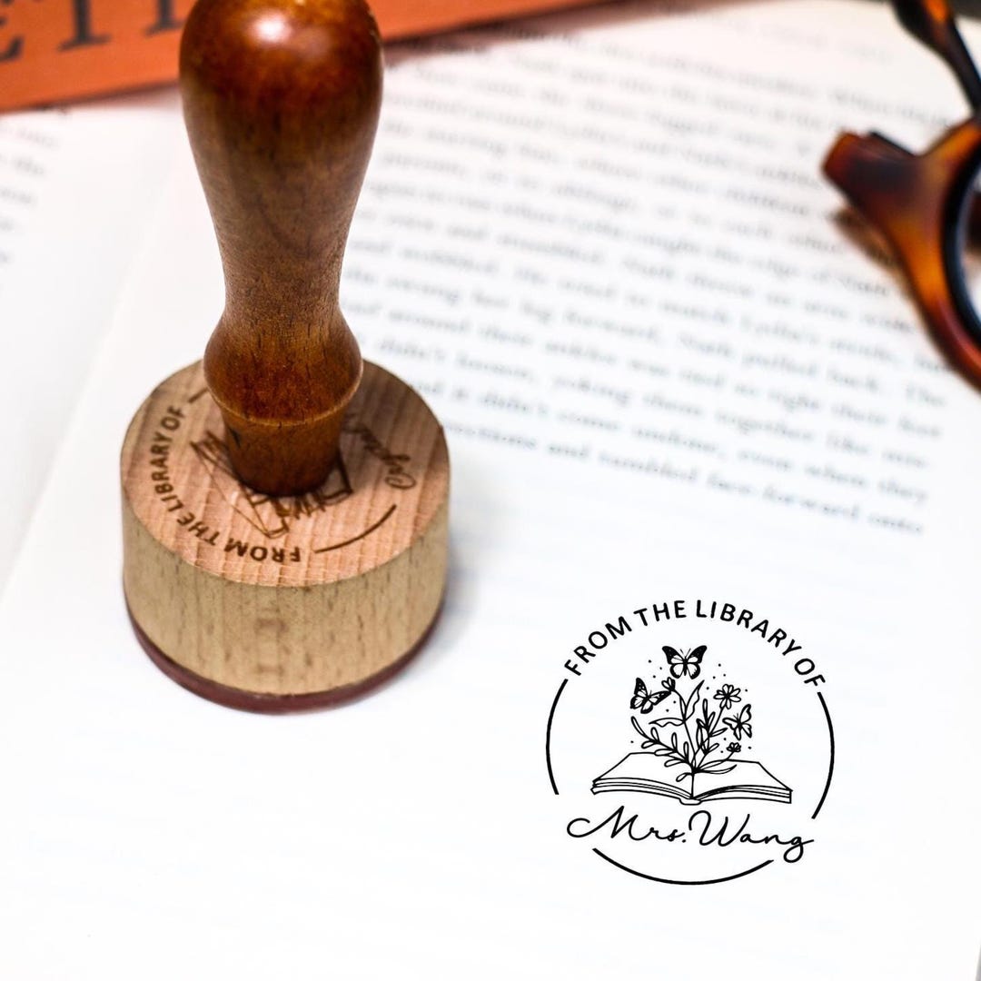 BOOK STAMP | Custom Library Stamp | Embosser Stamp | From the Library ...