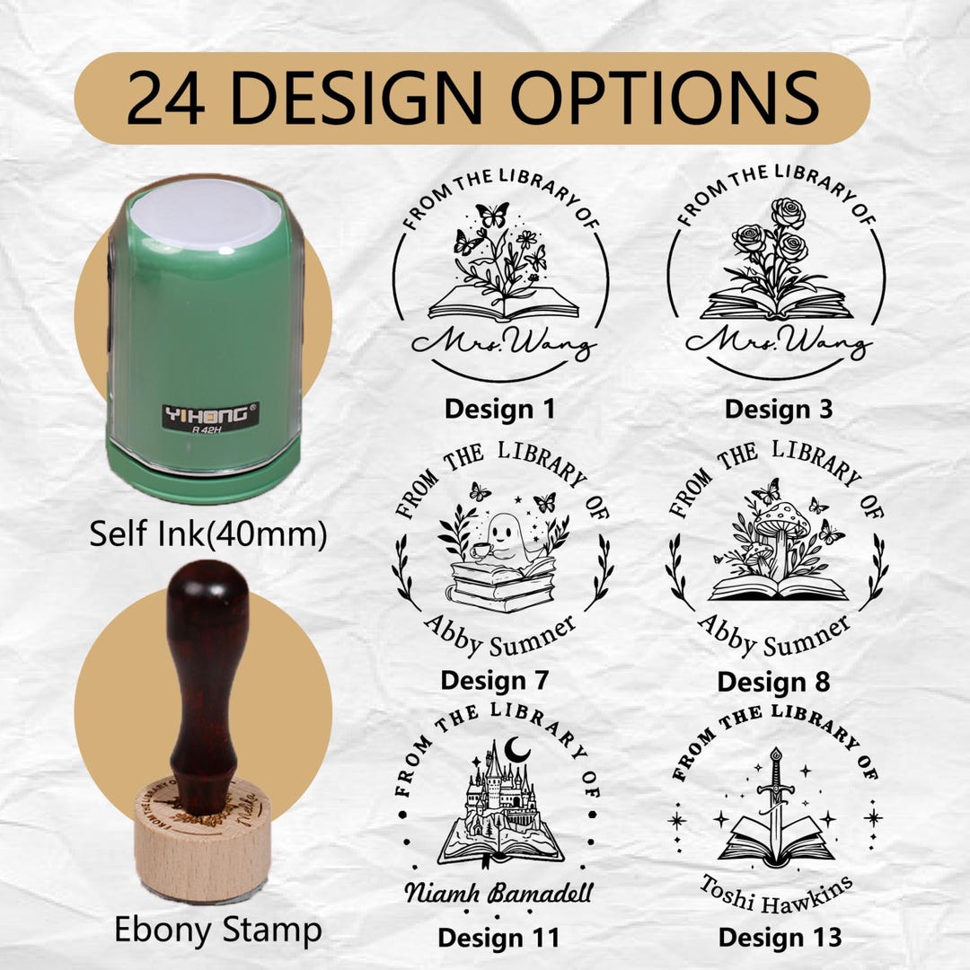 Personalized Library Stamp - Custom Book Due Date Stamp With Self ...