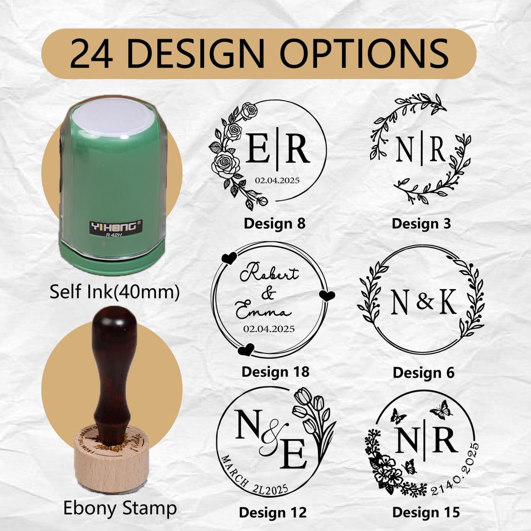 Wedding Monogram Stamp | Initials Stamp | Self Inking Wedding Stamp ...