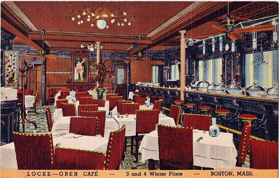 Vintage Boston Postcard Locke-ober Cafe on Winter Place - Etsy