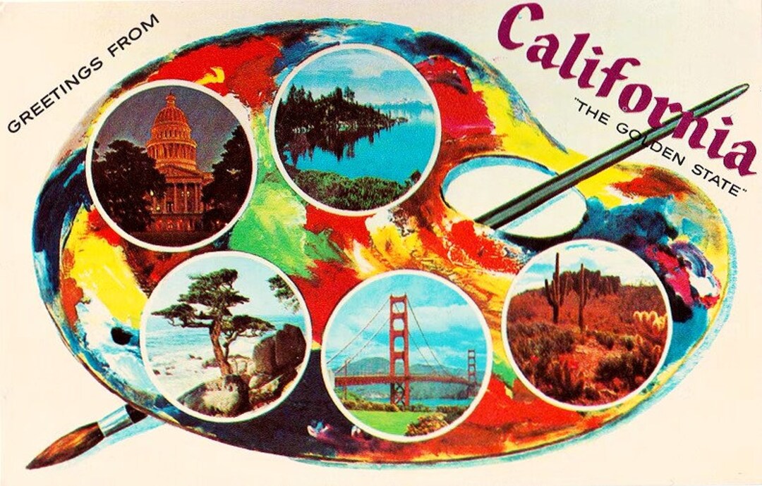 Vintage California Postcard Greetings From Old California unused - Etsy