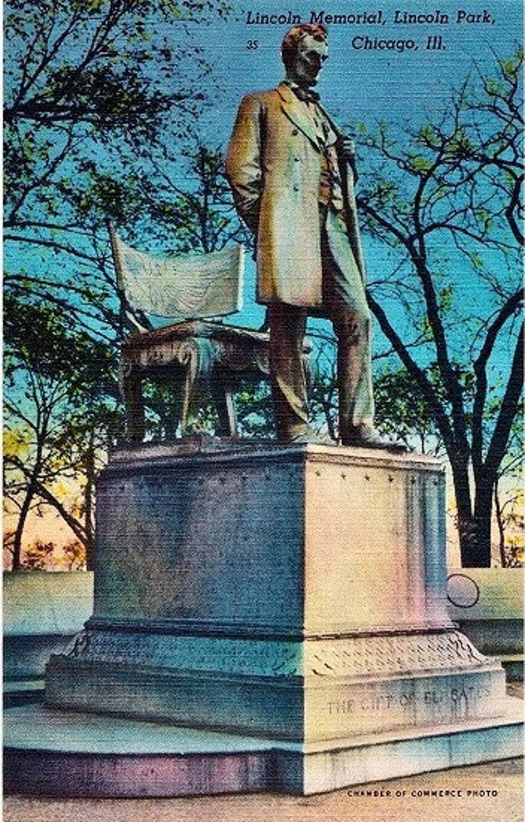 Vintage Chicago Postcard - Standing Lincoln in Lincoln Park (unused) - Etsy Vintage Chicago Postcard - Standing Lincoln in Lincoln Park (unused) - Etsy