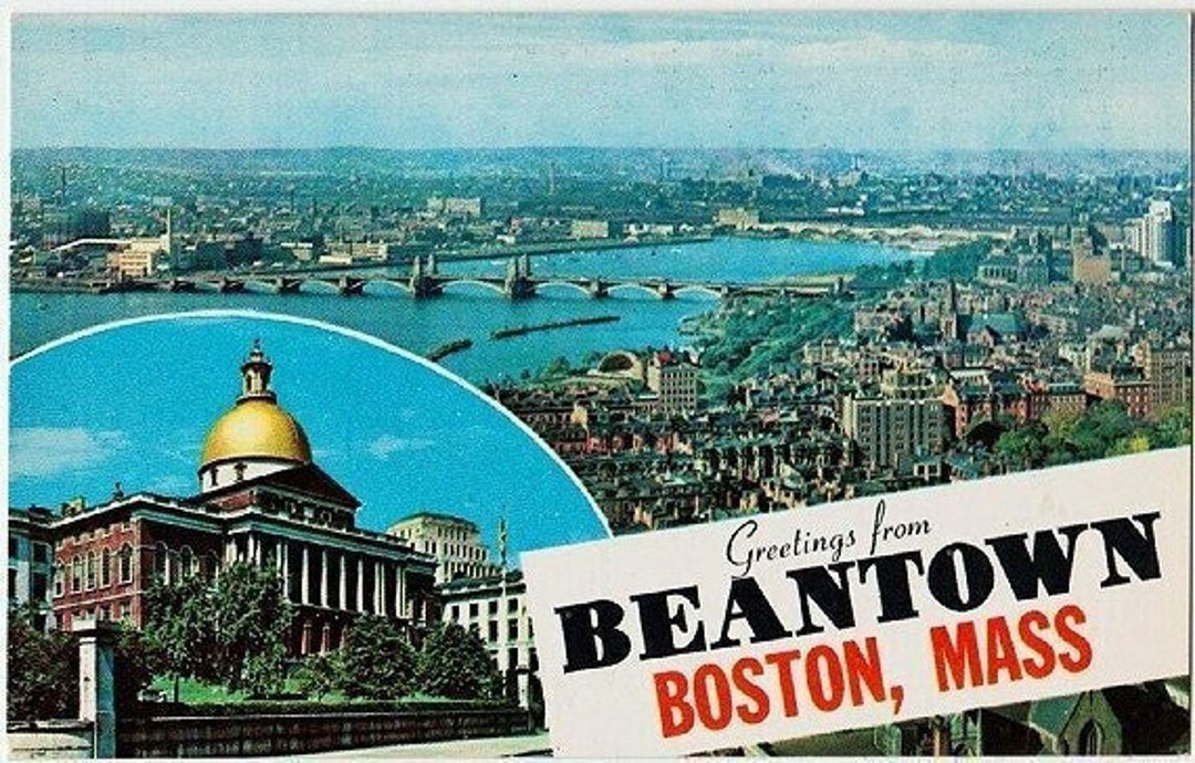 Vintage Boston Postcard Greetings From Beantown Boston, Mass. unused - Etsy