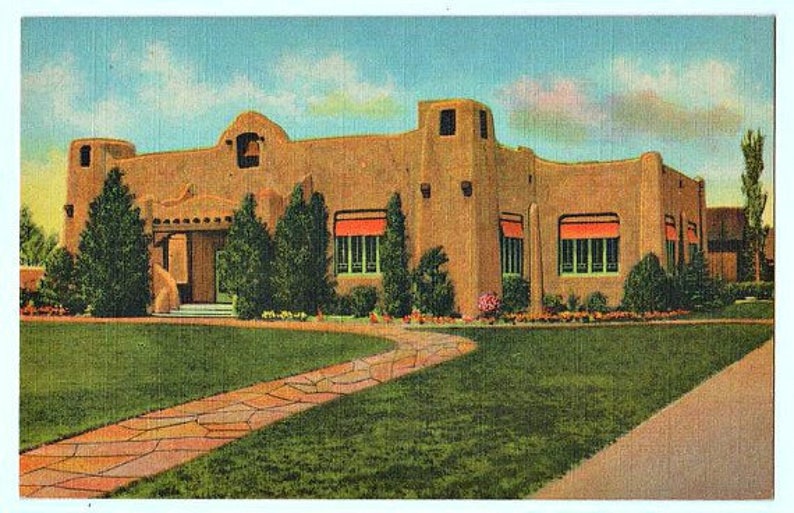 Vintage New Mexico Postcard The Old Main Library | Etsy