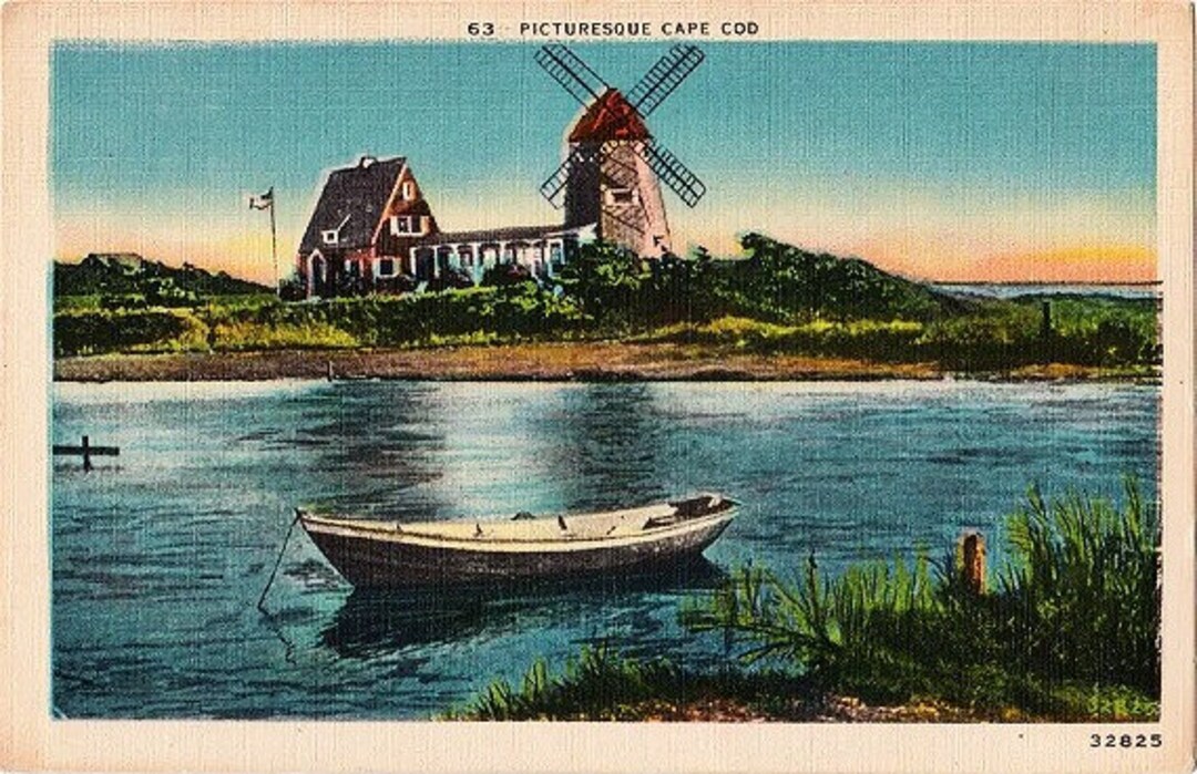 Vintage Cape Cod Postcard the Herring River at Old Mill - Etsy