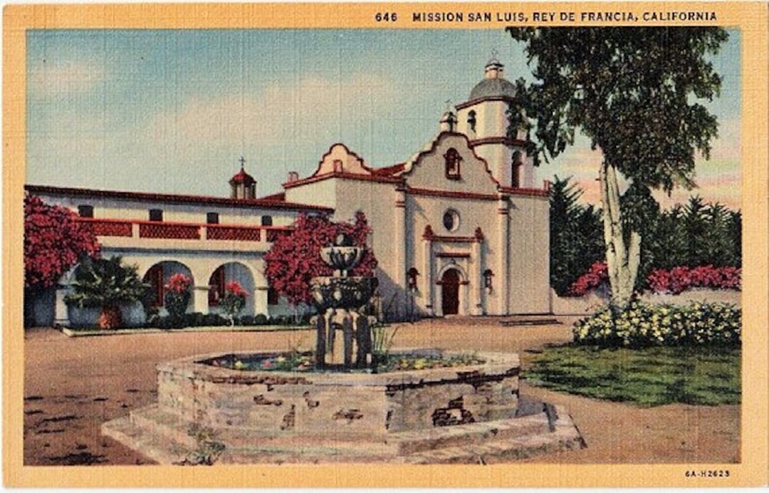 Vintage California Postcard Mission San Luis Rey De Francia - Etsy