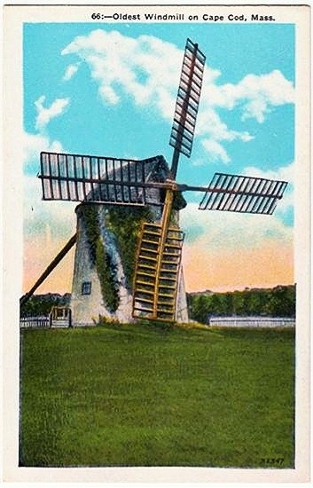 Vintage Cape Cod Postcard the Eastham Windmill unused - Etsy