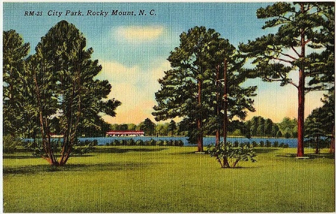 Vintage North Carolina Postcard City Lake Park Rocky Mount - Etsy