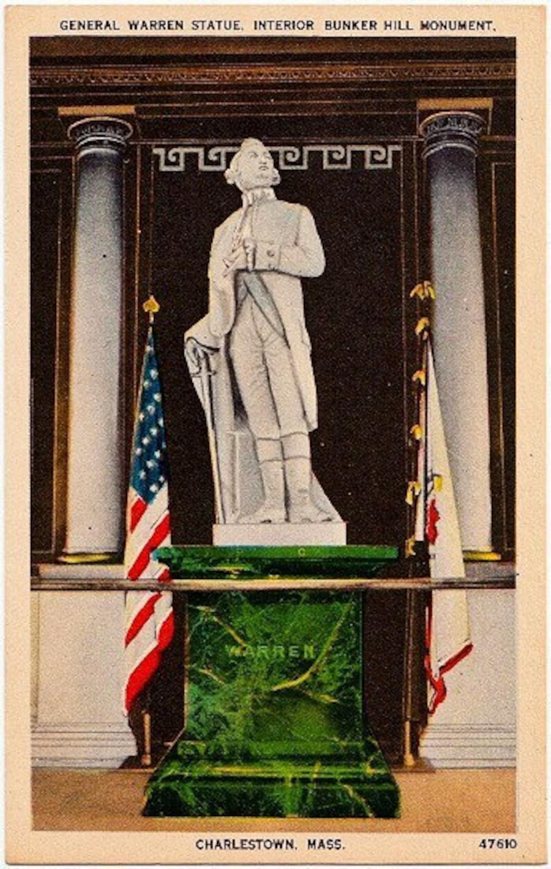 Vintage Boston Postcard Statue of General Joseph Warren at the Bunker ...