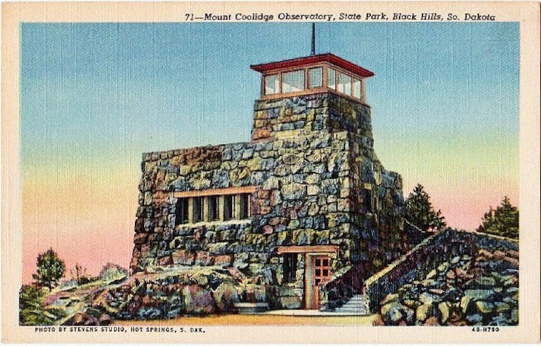 Vintage South Dakota Postcard the Mount Coolidge Lookout Tower at ...