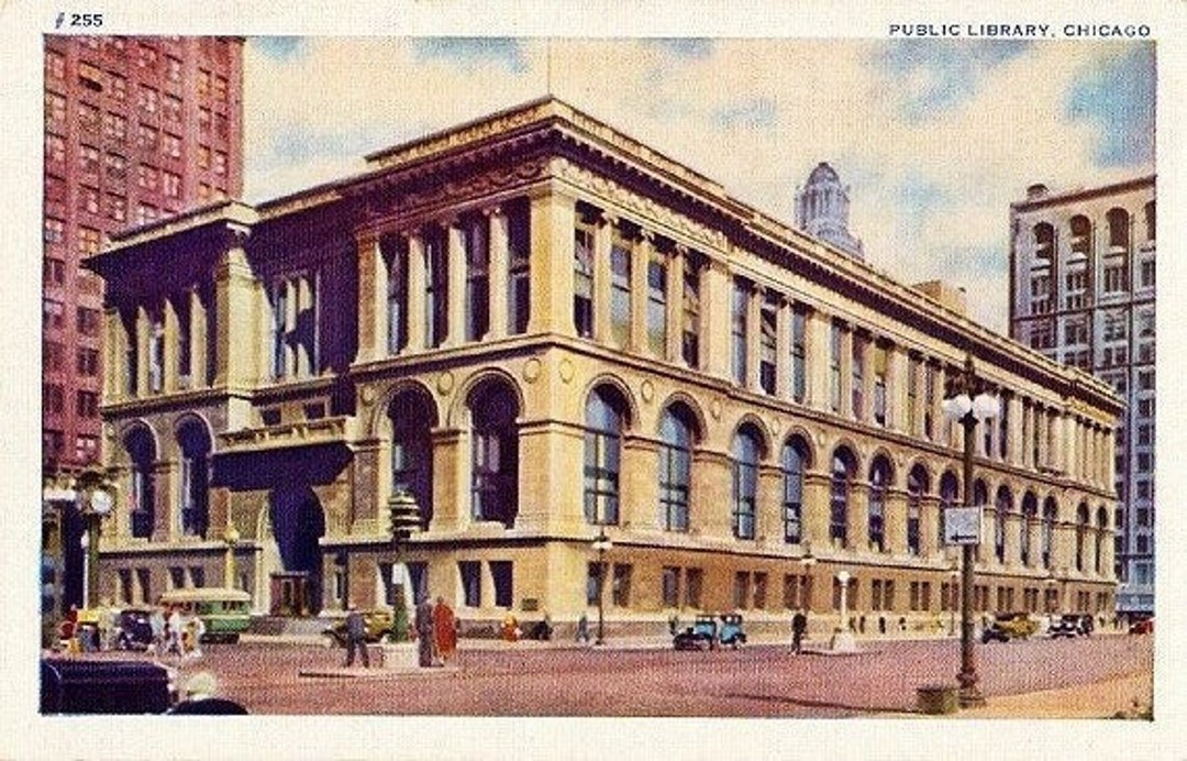 Vintage Chicago Postcard the Old Chicago Central Library - Etsy