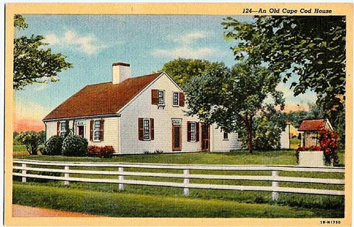 Vintage Cape Cod Postcard An Old Cape Cod Saltbox House | Etsy