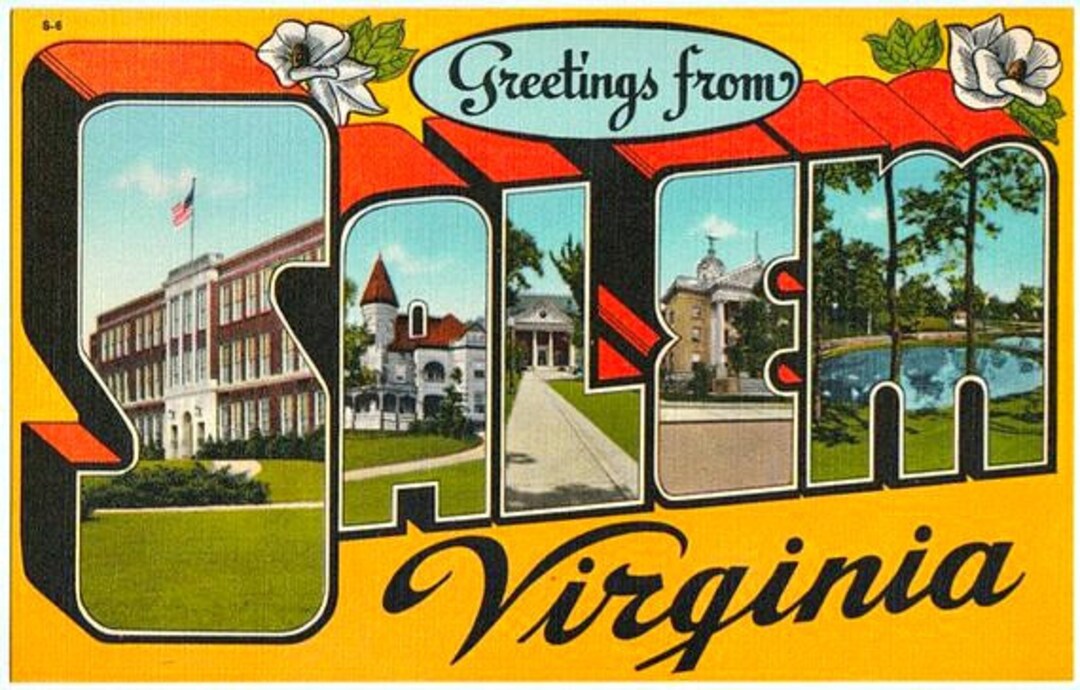 Vintage Virginia Postcard Greetings From Salem, Virginia unused - Etsy